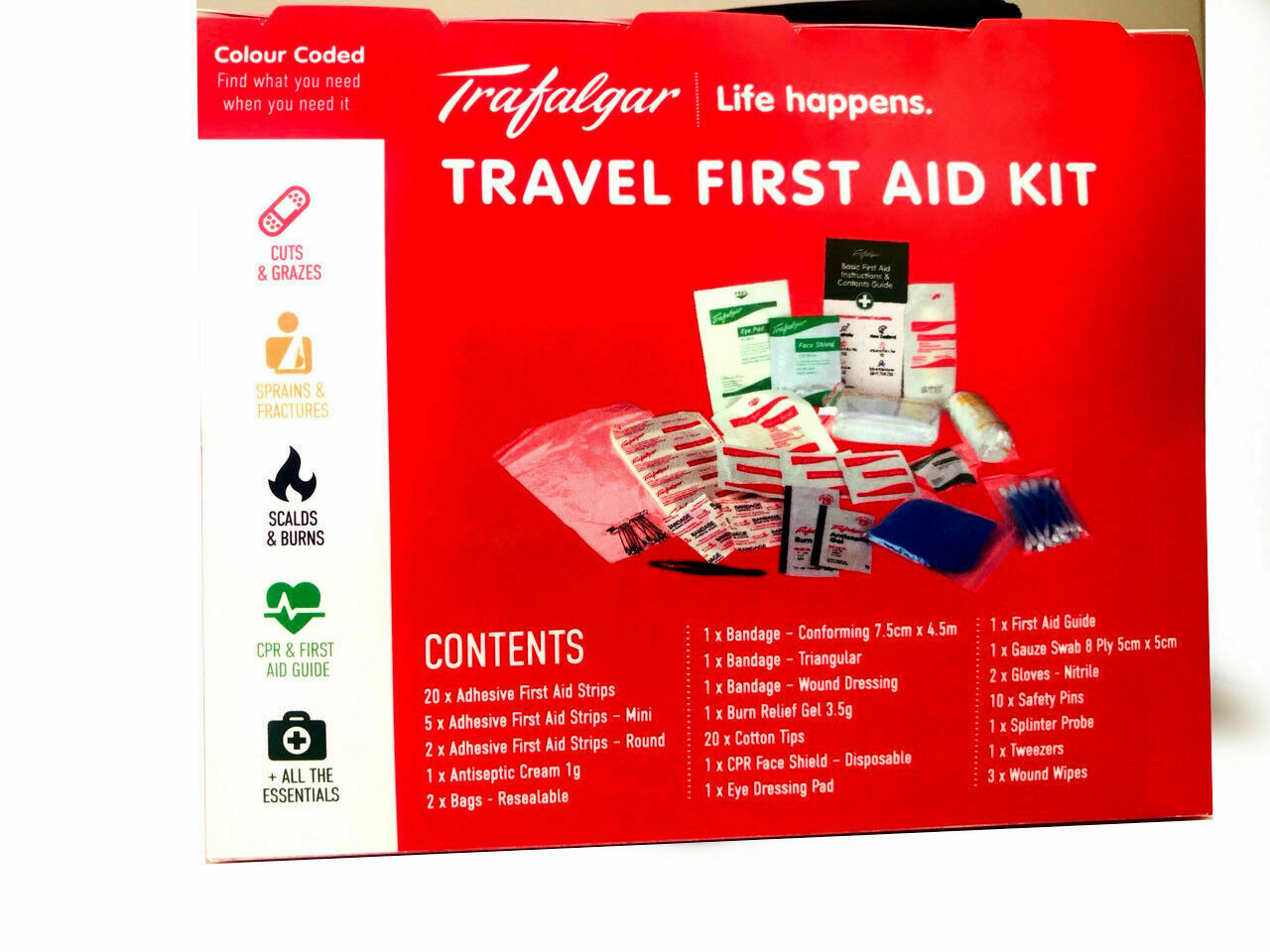 Trafalgar First Aid Kit 75 Piece 101288 Travel First Aid Kit Great for ...