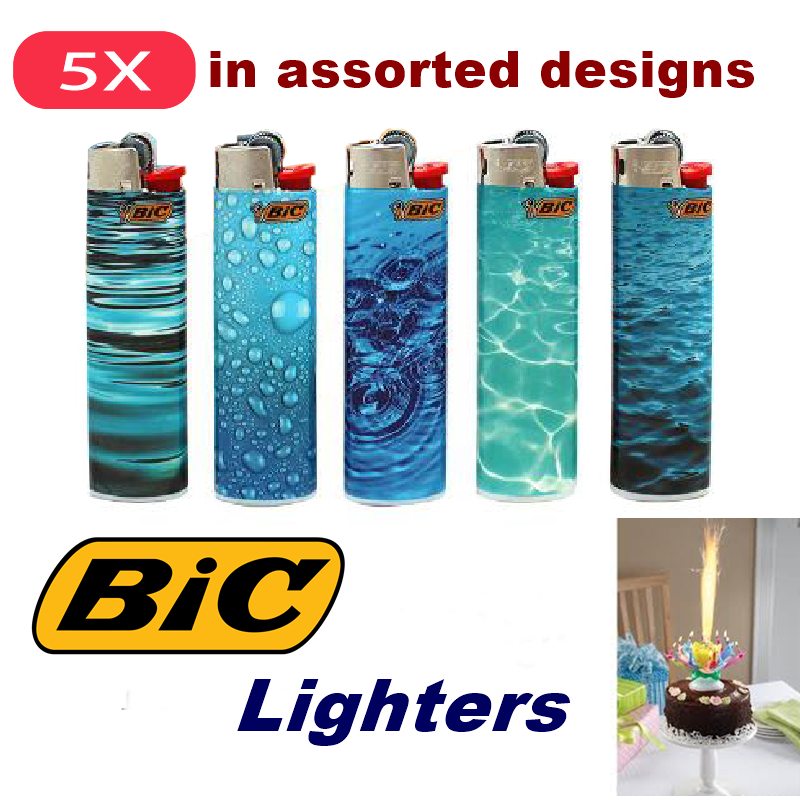 5 x Pcs BIC Lighters Tobacco Cigarette Made in Assorted Colours**Free ...