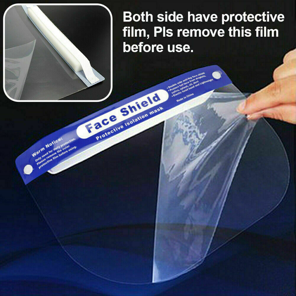 Full Face Shield Mask Clear Protective Film Flip Up Visor Safety Cover ...