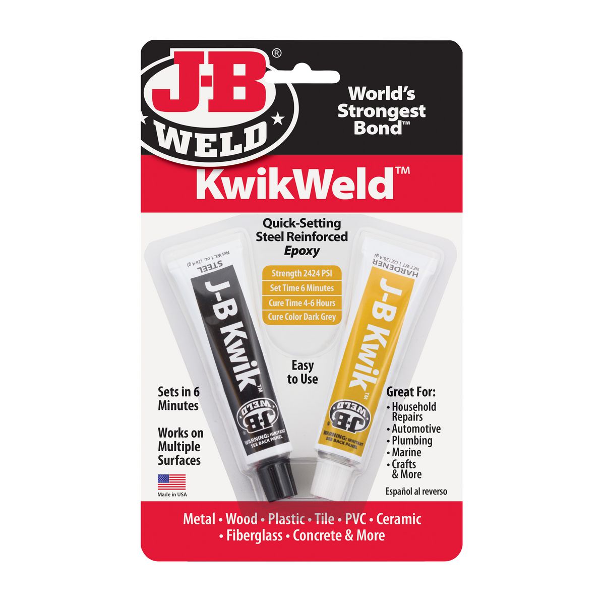 J-B WELD KWIK WELD QUICK-SETTING STEEL REINFORCED EPOXY 8276 - Premium ...