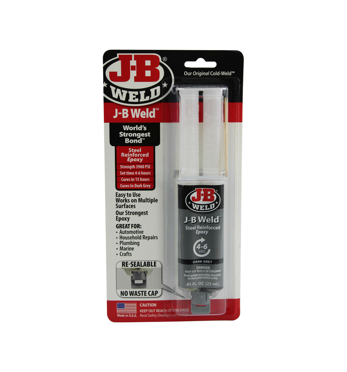 J-B WELD Steel Reinforced Epoxy 25ML 50165 - Premium Car Care