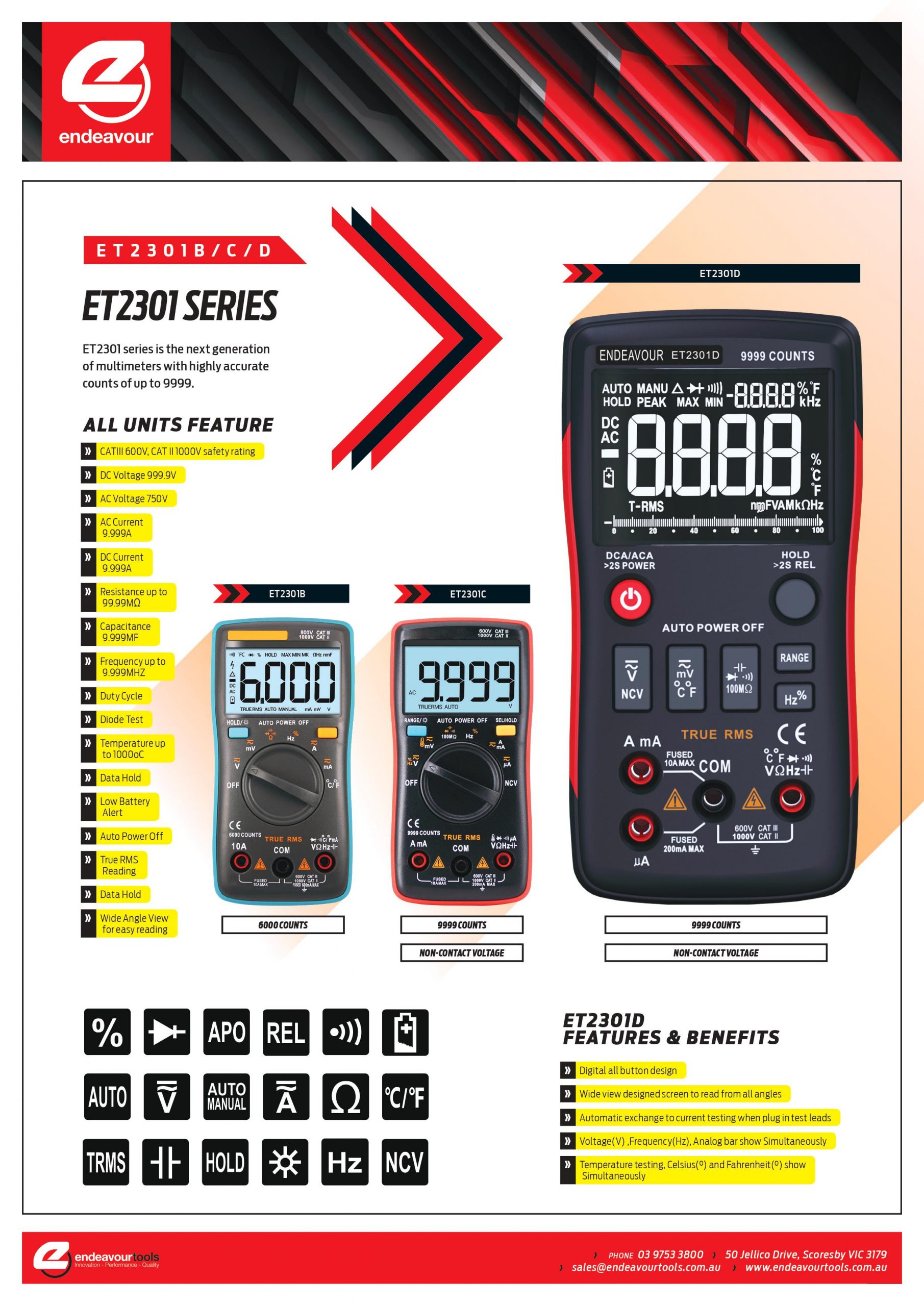 AUTOMOTIVE AUTO Ranging Multimeter 6000 Counts - Premium Car Care