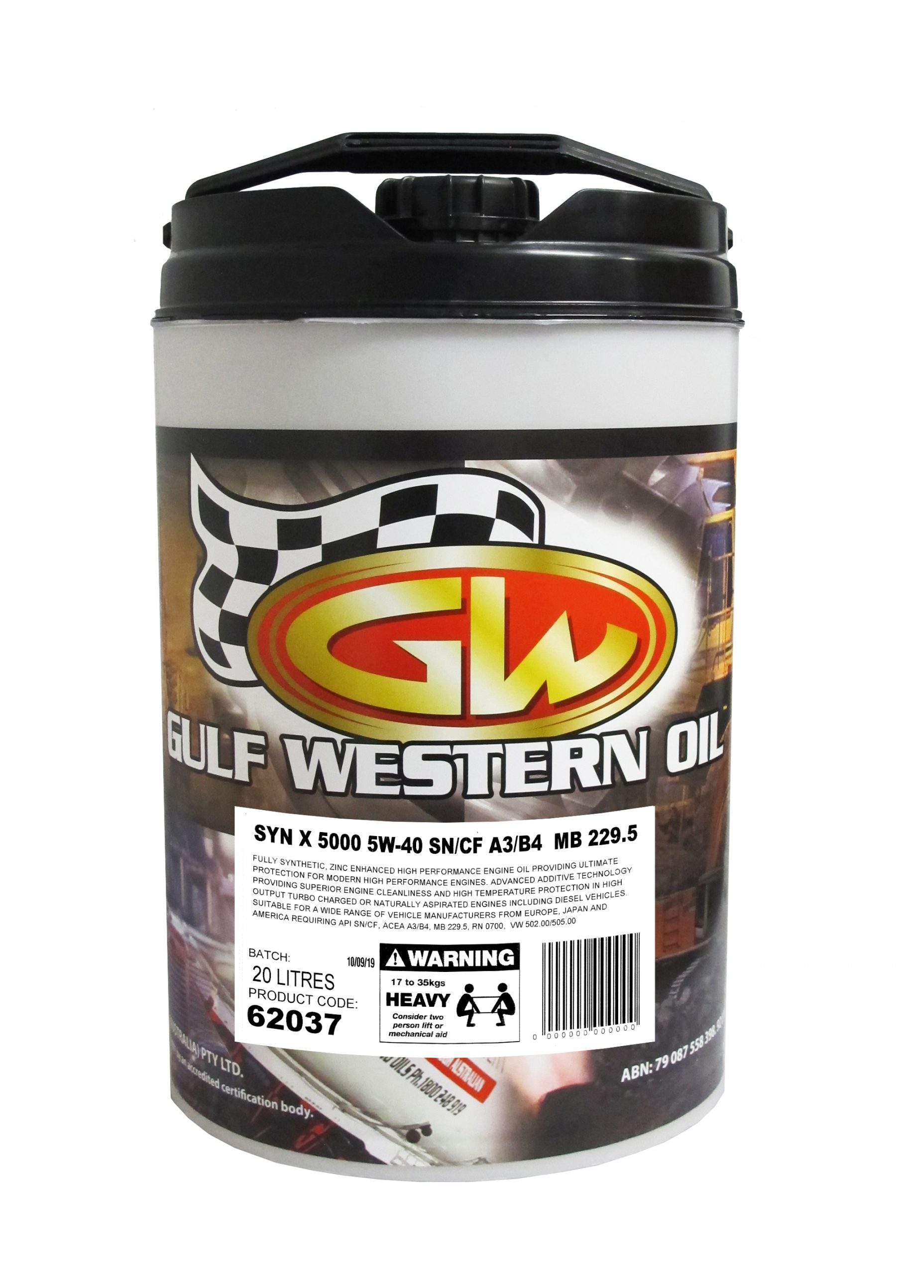 Gulf Western Syn-X 5000 Engine Oil 5W-40 20 Litre - Premium Car Care