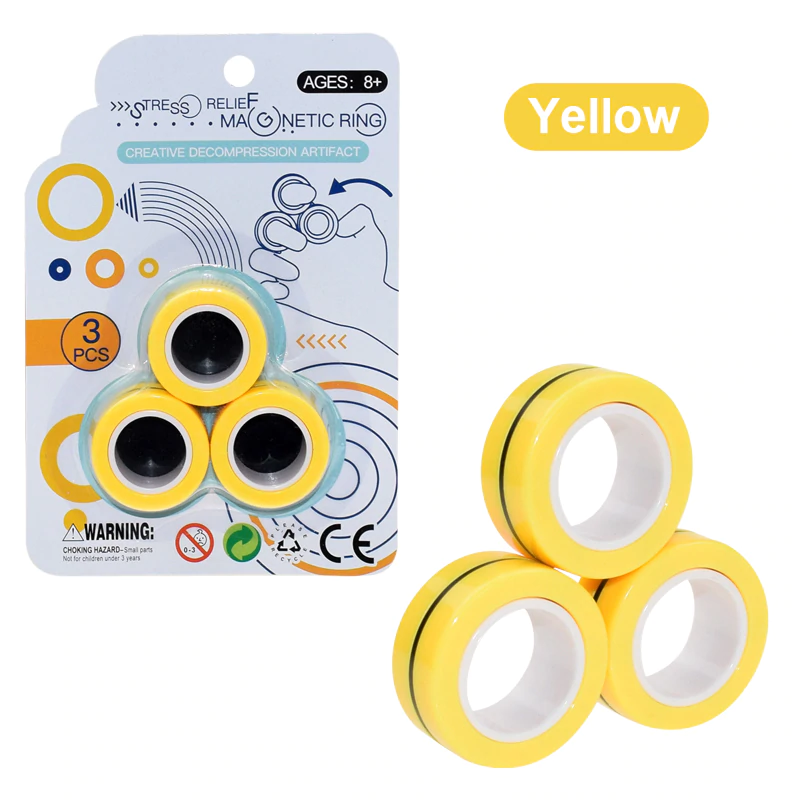 Magnetic Rings FinGears Anti-stress Finger Toy Rotating Magnetic Ring ...
